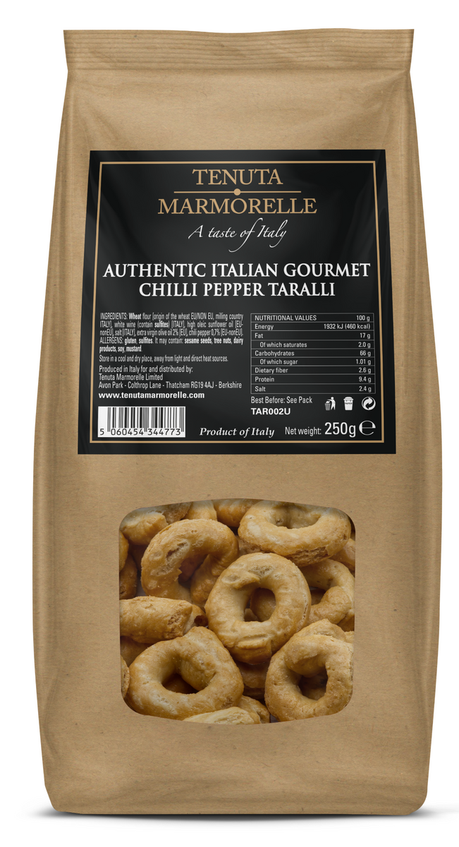 Authentic Italian Gourmet Chilli Pepper Taralli 250g – Tenuta Marmorelle